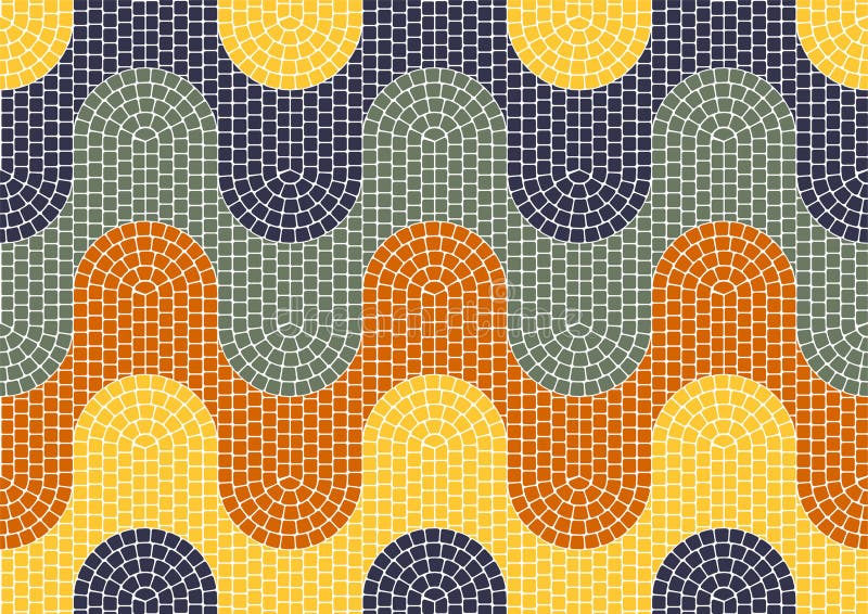 Sidewalk Paving Tile Seamless Pattern with Waves Tessellation ...