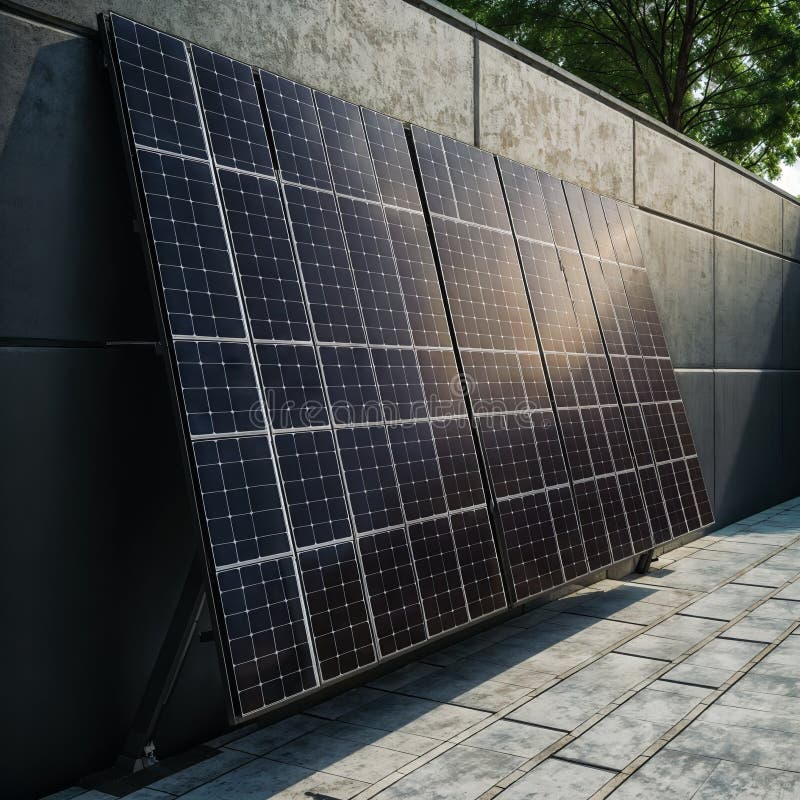 Sidewalk Power: Solar Panels Creating Urban Canopy, Generative Ai Stock ...