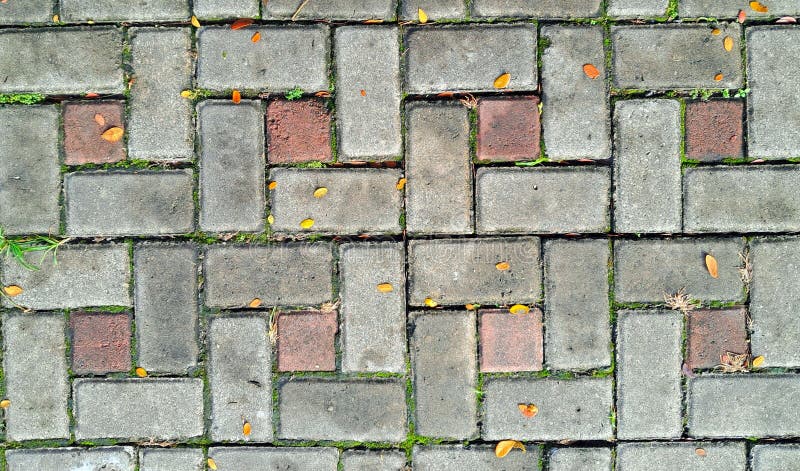 Sidewalk with Rectangular and Square Paving Blocks Stock Image - Image ...