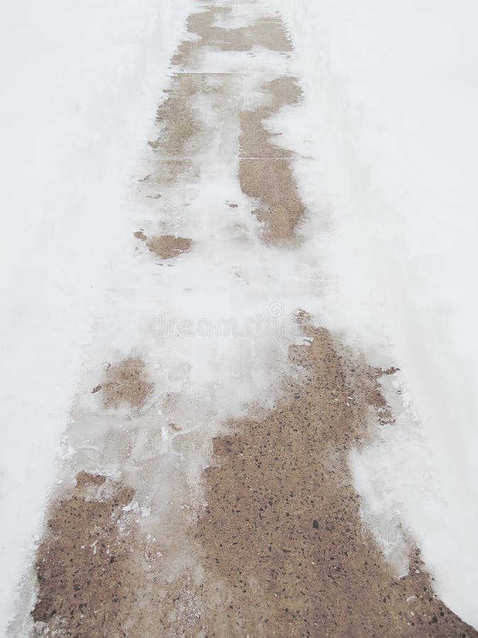 Sidewalk with snow stock photo. Image of outside, sidewalk - 50217242
