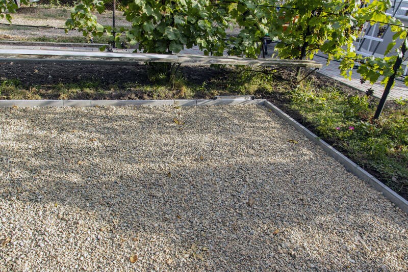 Prepared Base for Tiling. Stacked and Tamped Rubble at the Base ...