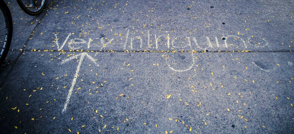 Sidewalk Very Intriguing-8105 Stock Image - Image of intriguing, words ...