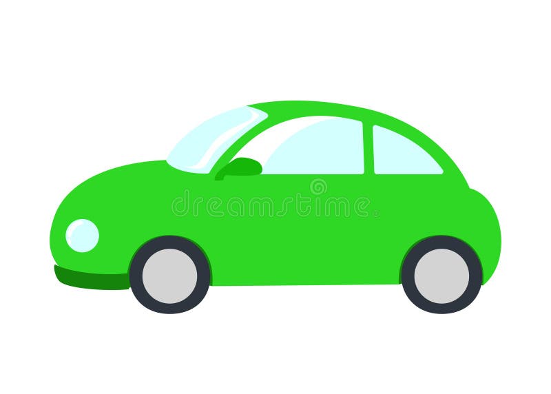 Sideways Illustration of a Green Car Stock Vector - Illustration of ...