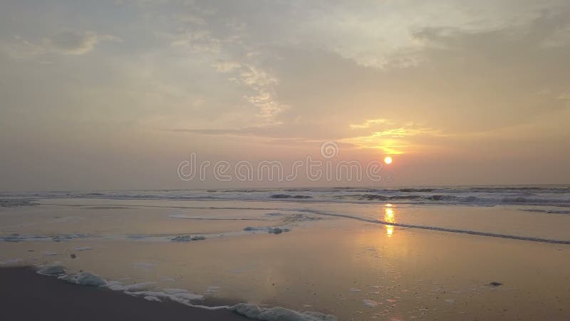 Sideways Pan of Stretch of Beach Along the Dutch Coast Stock Video ...