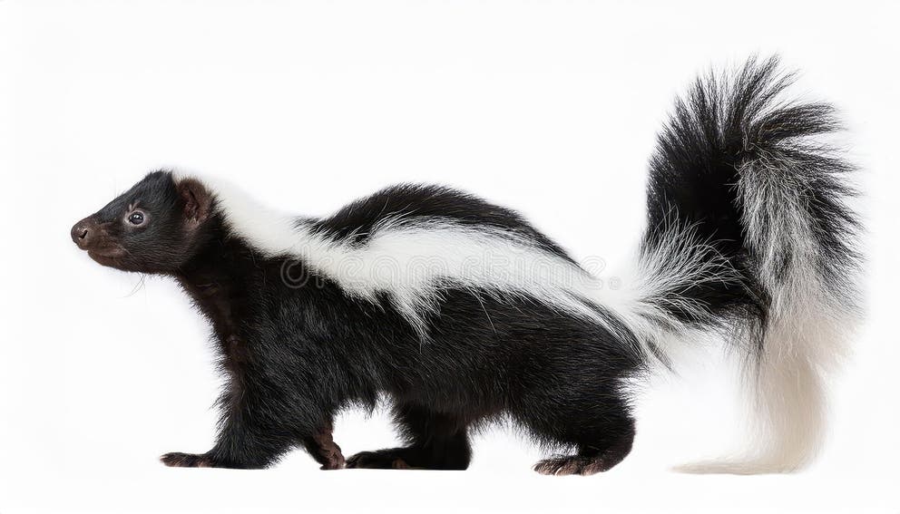 Sideways Stride of a Charming Young Striped Skunk Mephitis Mephitis in ...