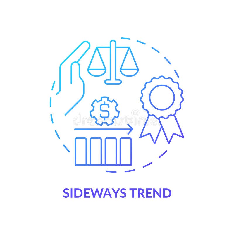 Sideways Trend Blue Gradient Concept Icon Stock Vector - Illustration ...