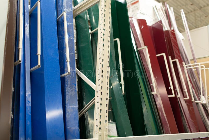 Siding Metal Multi-colored Pallet Row Set Rack Ready for Construction ...