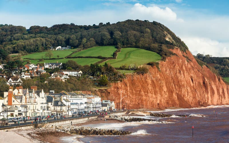 Sidmouth Plaża Devon Anglia Obraz Stock - Obraz złożonej z anglia ...