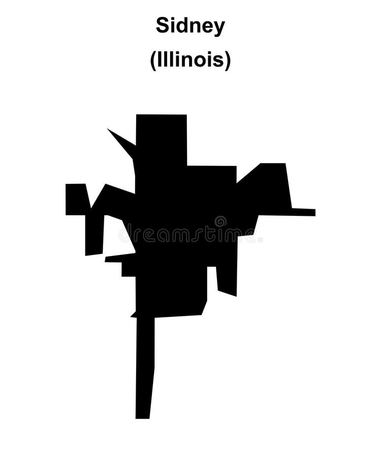 Sidney outline map stock illustration. Illustration of silhouette ...
