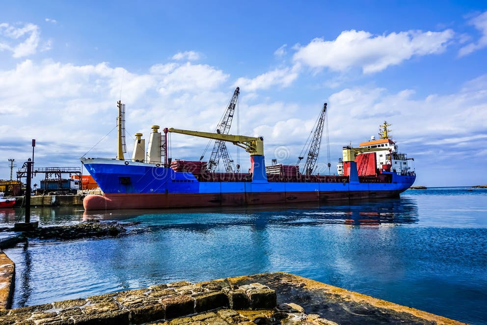 Sidon Container Ship stock photo. Image of flag, crusades - 135639366