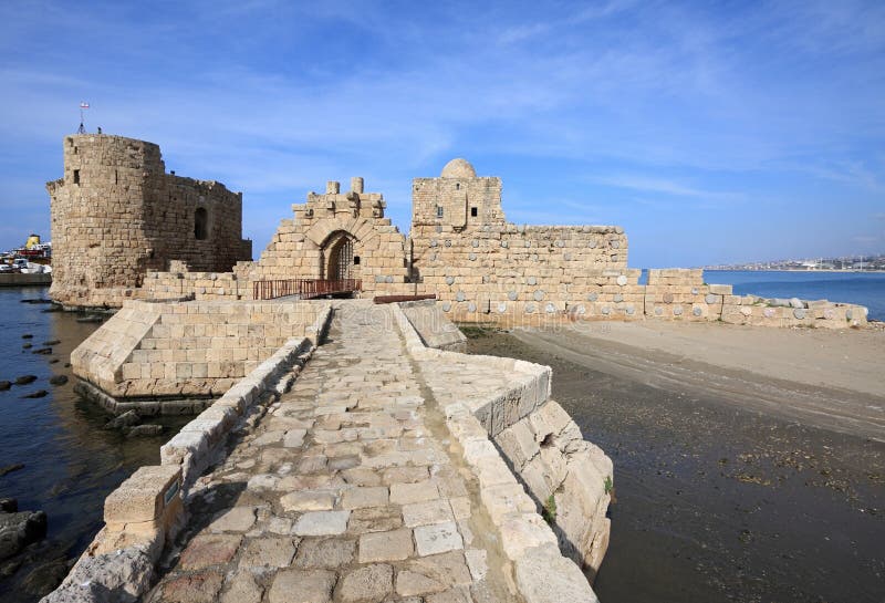 Sidon Sea Castle, Lebanon stock image. Image of scene - 12273433
