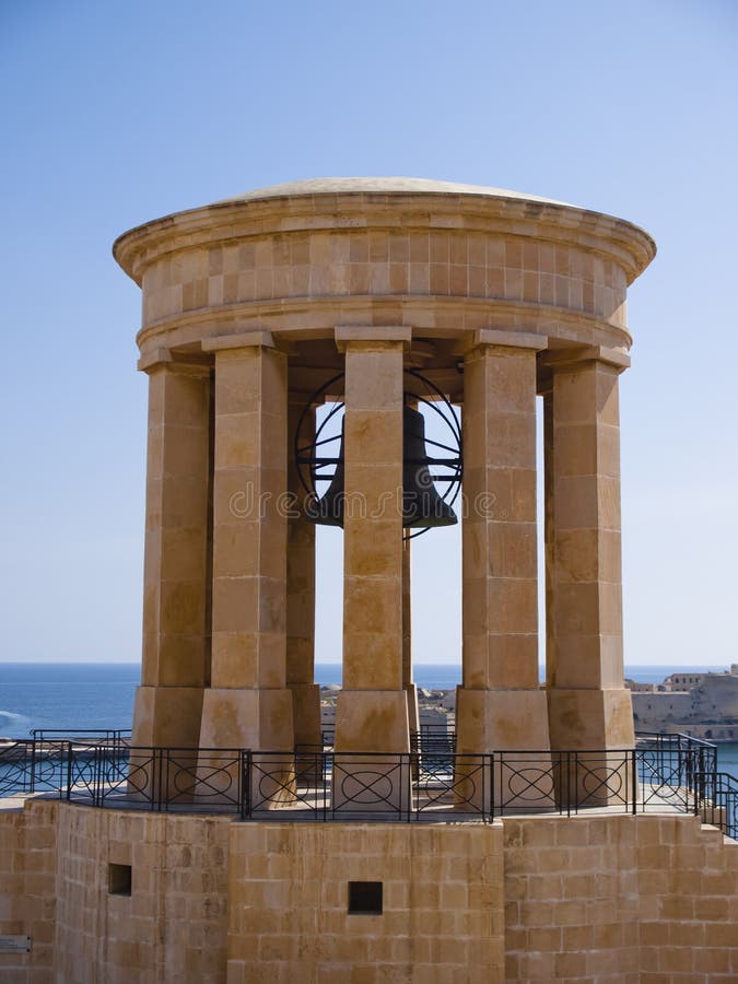 Siege Bell War Memorial, Valletta, Malta Stock Photo - Image of view ...