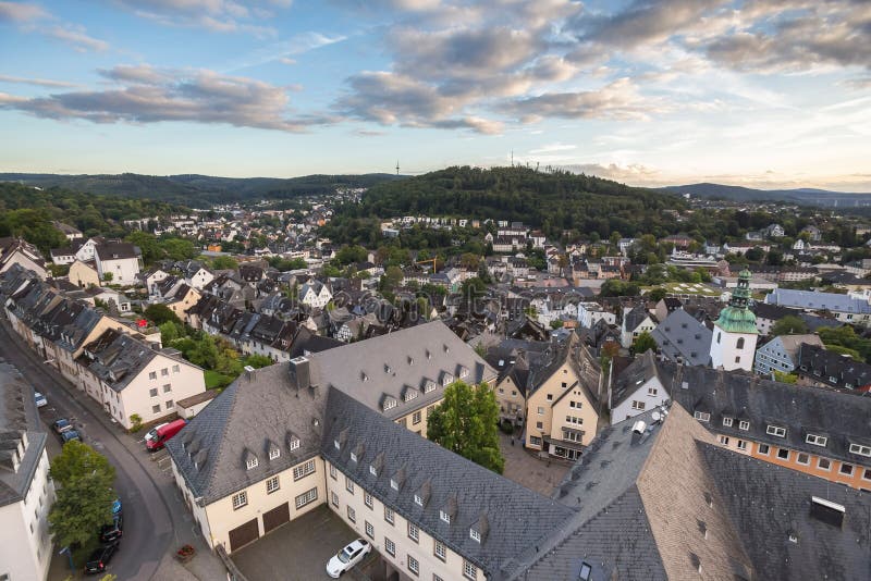 Siegen germany from above stock image. Image of siegerland - 99819965