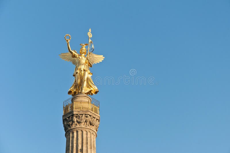 The Siegessaule at Berlin, Germany Stock Image - Image of construction ...