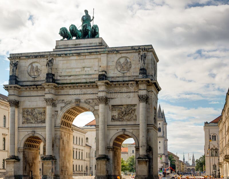 Siegestor in Munich stock image. Image of attraction - 169603589