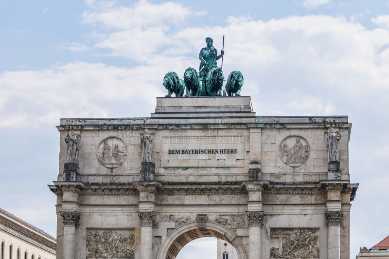 Siegestor, the Triumphal Arch in Munich, Germany Stock Photo - Image of ...