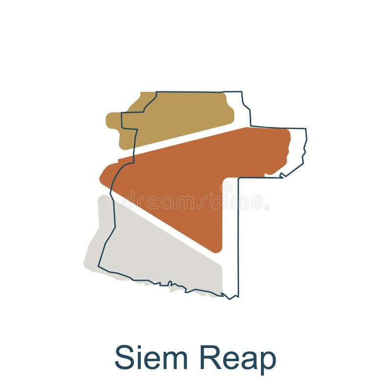 Siem Reap Map. High Detailed Provinces of Cambodia Map Vector ...