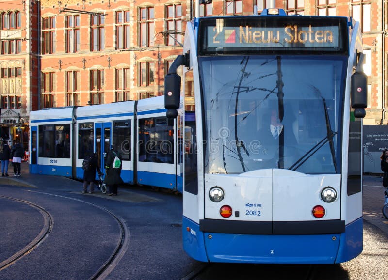 Siemens Combino Tram of GVB in the City of Amsterdam Editorial Photo ...