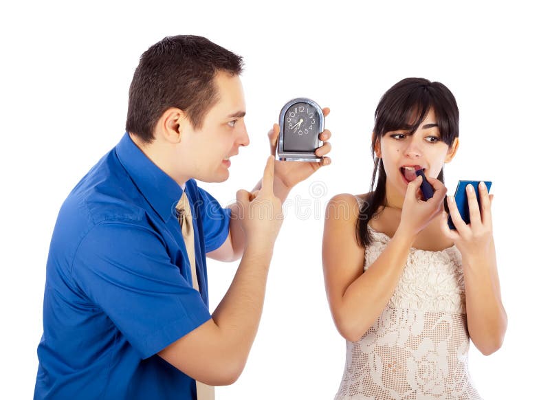 ¡Siempre Siendo Atrasado Debido a Ella! Imagen de archivo - Imagen de ...