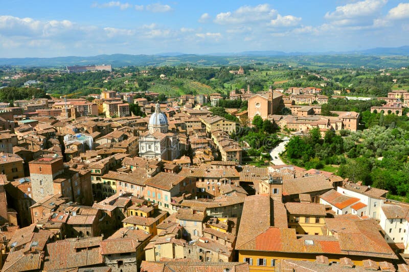 Siena city panorama, Italy stock image. Image of medieval - 25101503