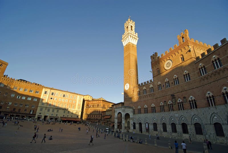 Siena main square stock image. Image of gothic, mangia - 21658557