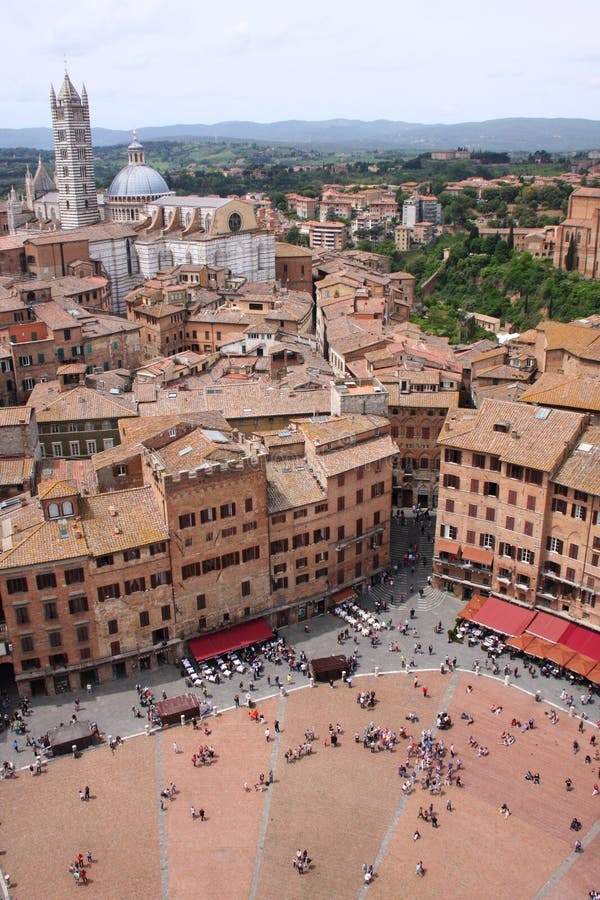 Siena square stock image. Image of tourism, houses, piazza - 43931855