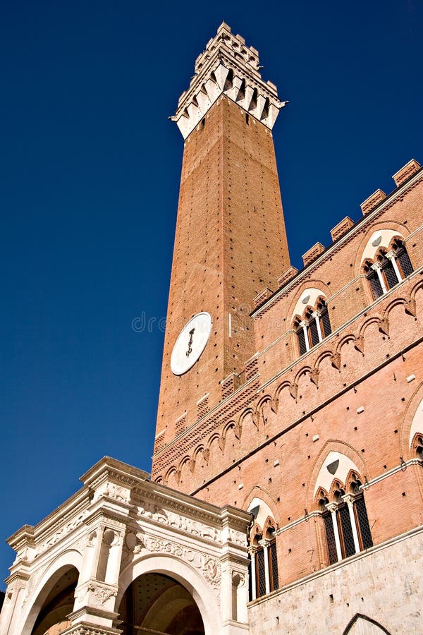 Siena Tower stock image. Image of blue, tuscany, historic - 8358293
