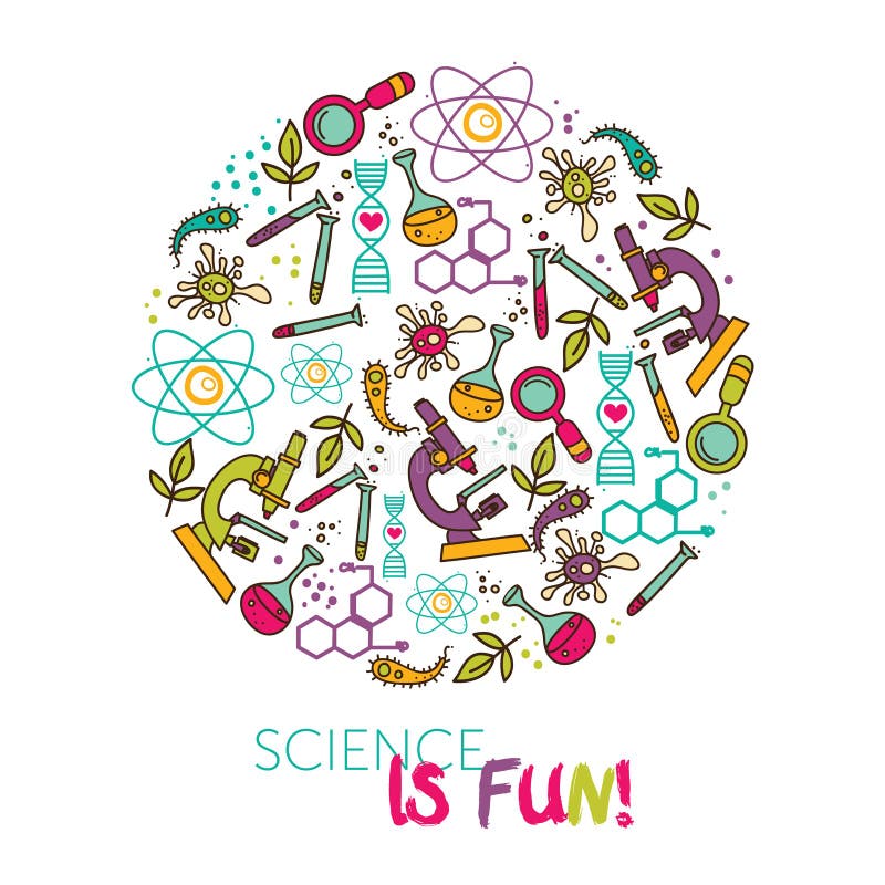Poster With Science Icons In Doodle Style Stock Vector - Illustration ...