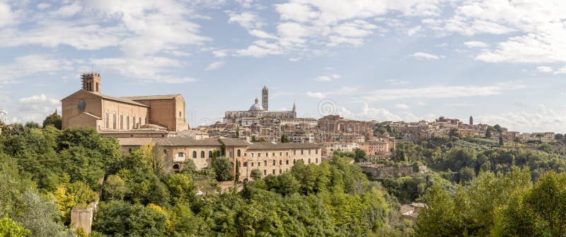 Sienna panorama stock image. Image of town, panorama - 92543791