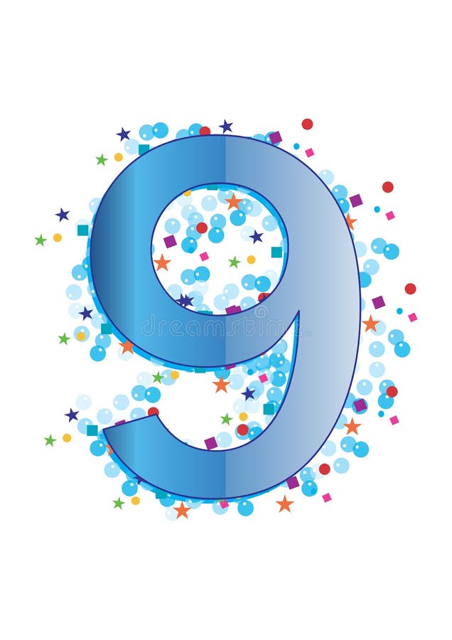 Sier Cijfer negen - vector vector illustratie. Illustration of ontwerp ...