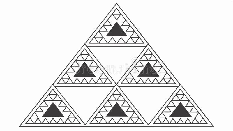 Sierpinski Triangle Fractal, Geometric and Mathematical Design Vector ...