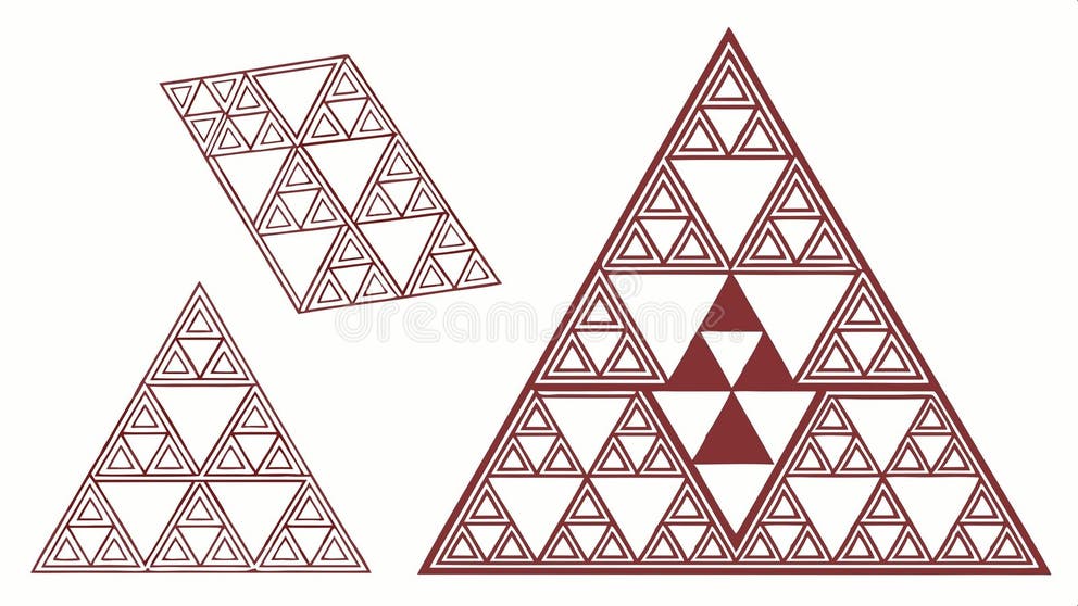 Sierpinski Triangle Fractal, Geometric Pattern Illustration Vector ...