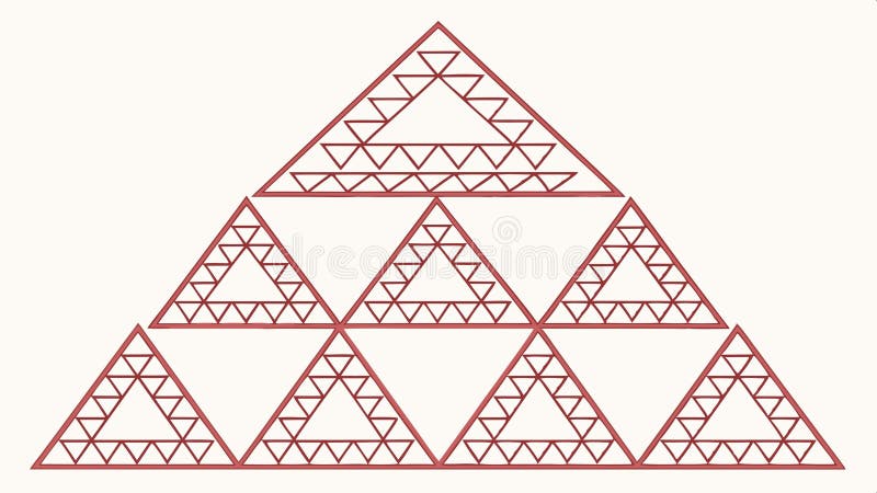Sierpinski Triangle Pattern, Fractal Art and Geometric Design Vector ...