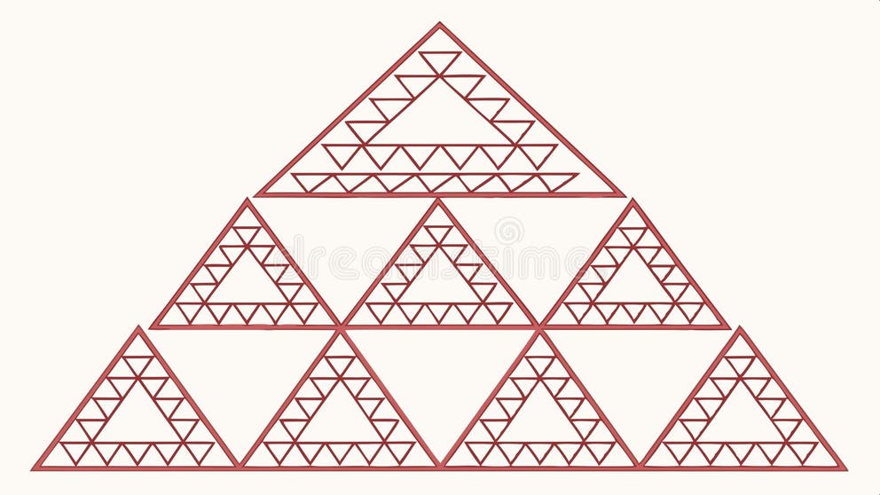Sierpinski Triangle Pattern, Fractal Art and Geometric Design Vector ...