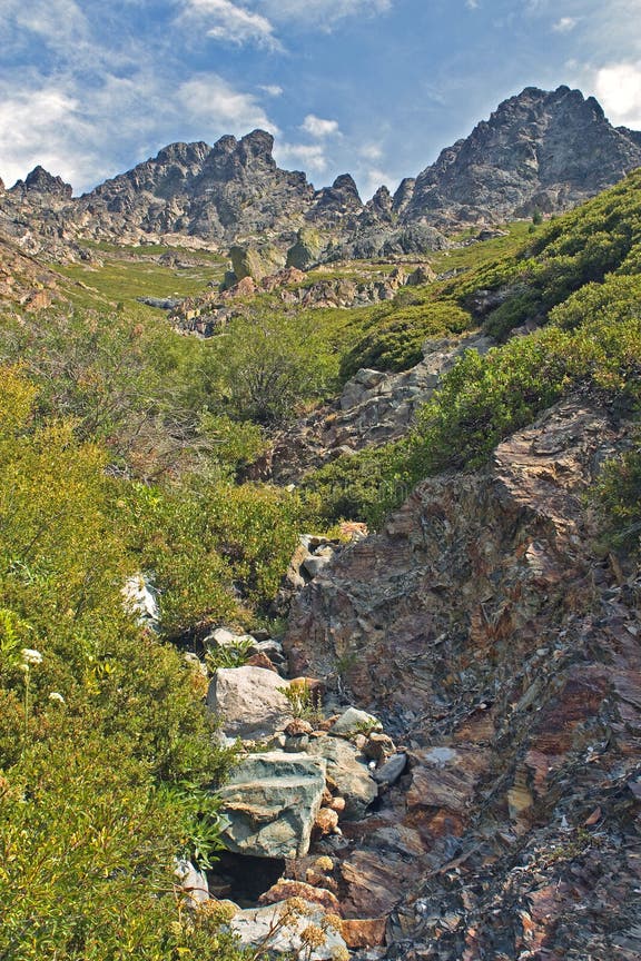 Sierra Buttes stock image. Image of mountains, backpacking - 12175965