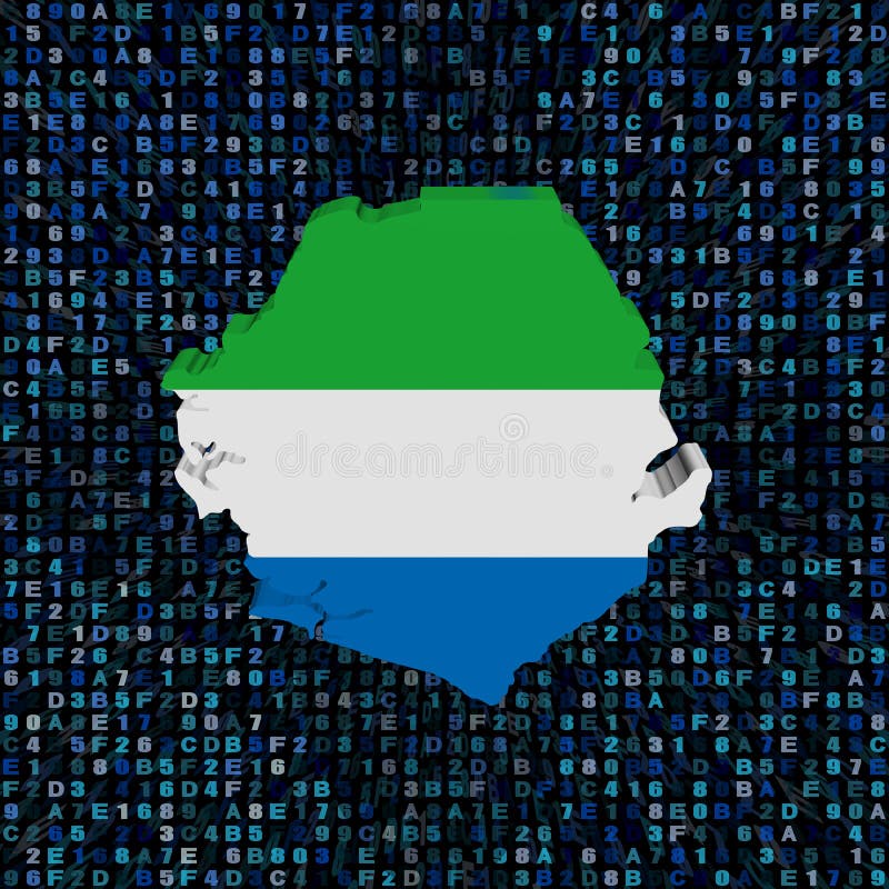 Sierra Leone-Kartenflagge Auf Hexadezimalcodeillustration Stock ...