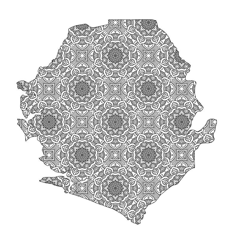 Sierra Leone Map with Mandala Design Stock Vector - Illustration of ...