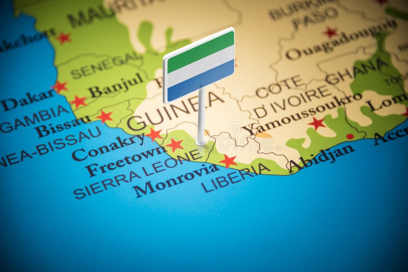 Sierra Leone Marked with a Flag on the Map Stock Image - Image of label ... Sierra Leone Marked with a Flag on the Map Stock Image - Image of label ...