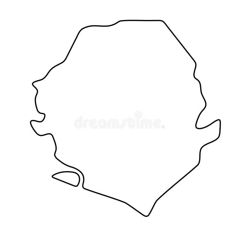 Sierra Leone Simplified Vector Outline Map Stock Vector - Illustration ...