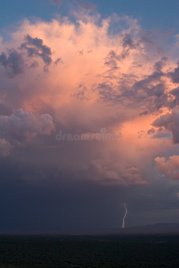 Thundershower Sunset stock photo. Image of cactus, thundershower - 387444