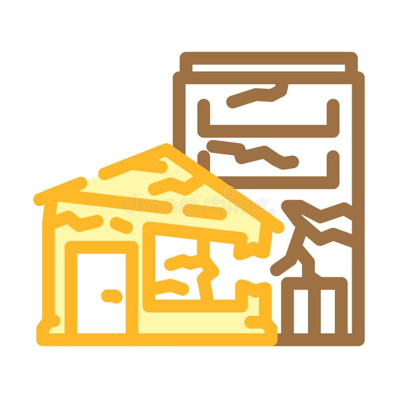 Siesmic Collapse Color Icon Vector Illustration Stock Vector ...