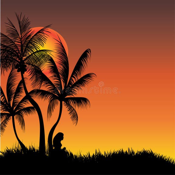 Siesta Time Young Lady Sitting Down Resting Stock Vector - Illustration ...