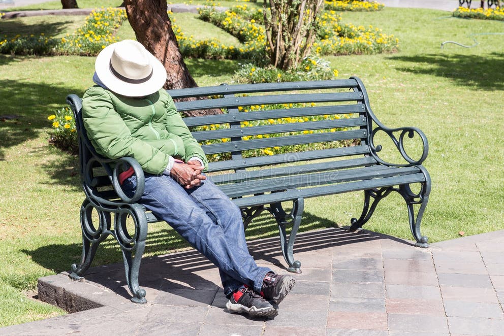 Siesta Time editorial photo. Image of cusco, park, bench - 73155551