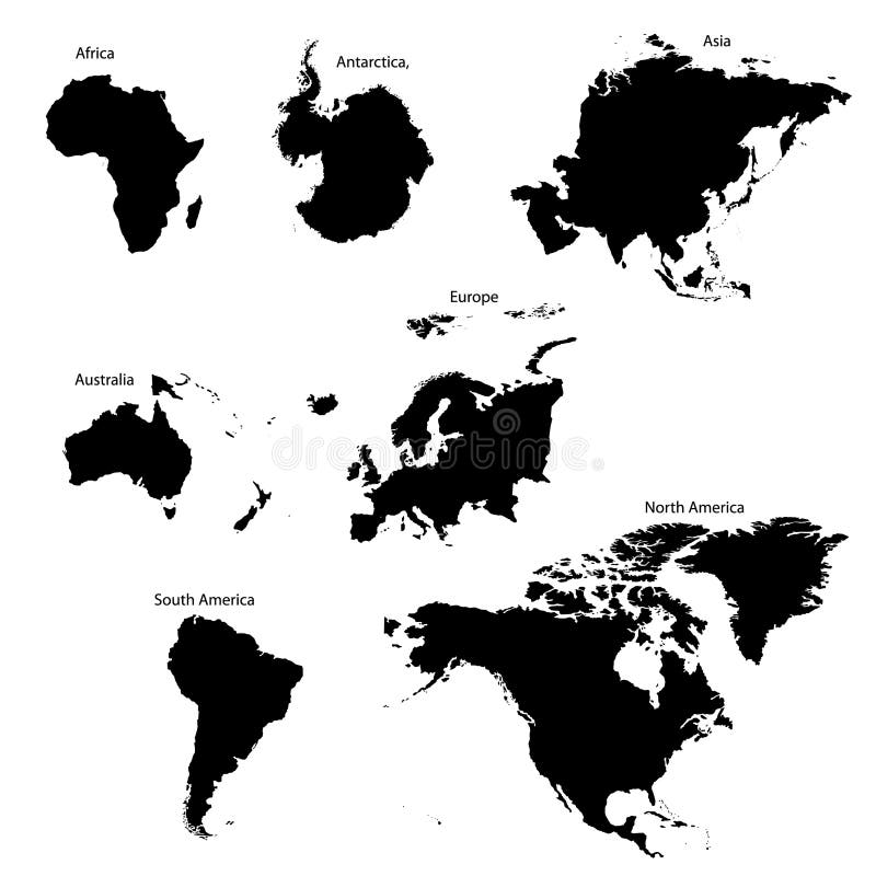 Siete continentes ilustración del vector. Ilustración de mundo - 6292993