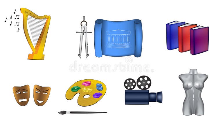 Siete Ejemplos Del Vector De Los Artes Ilustración del Vector ...