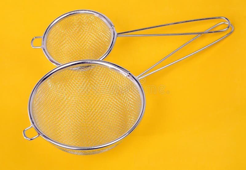 Sieve stock photo. Image of utensil, silver, yellow, equipment - 12290898