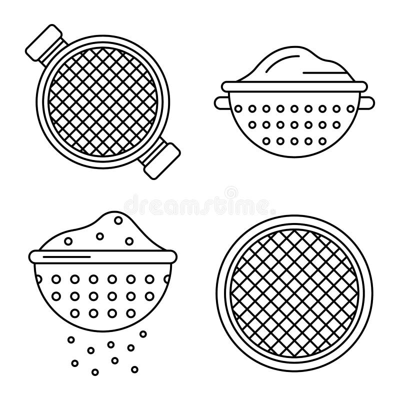 Linear Sieve Icon from Drinks Outline Collection. Thin Line Sieve ...
