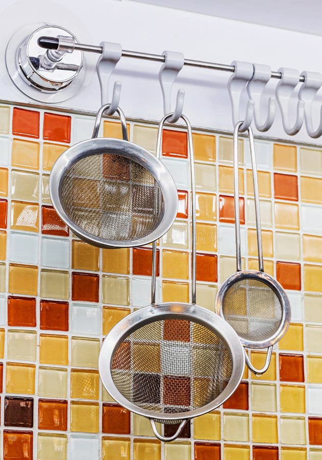 Sieve in kitchen stock photo. Image of baking, reflection - 29010304