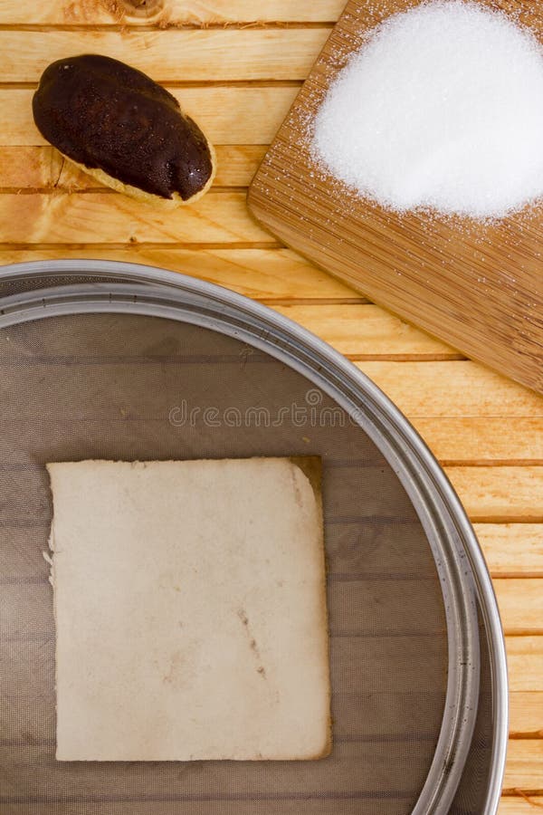 Sieve for sifting flour stock photo. Image of mini, dough - 53429568