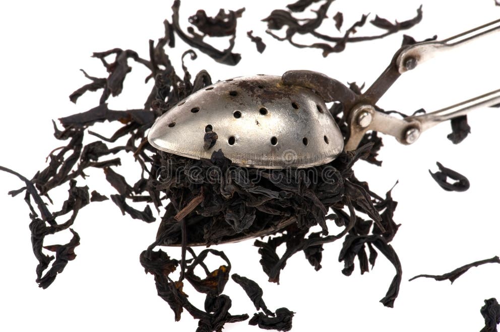 Sieve for Tea on White Close Up Stock Photo - Image of herbal ...